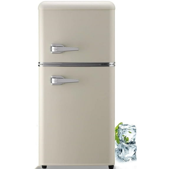 KRIB BLING 3.2 Cu.ft Compact Refrigerators with Freezers, Retro Mini ...