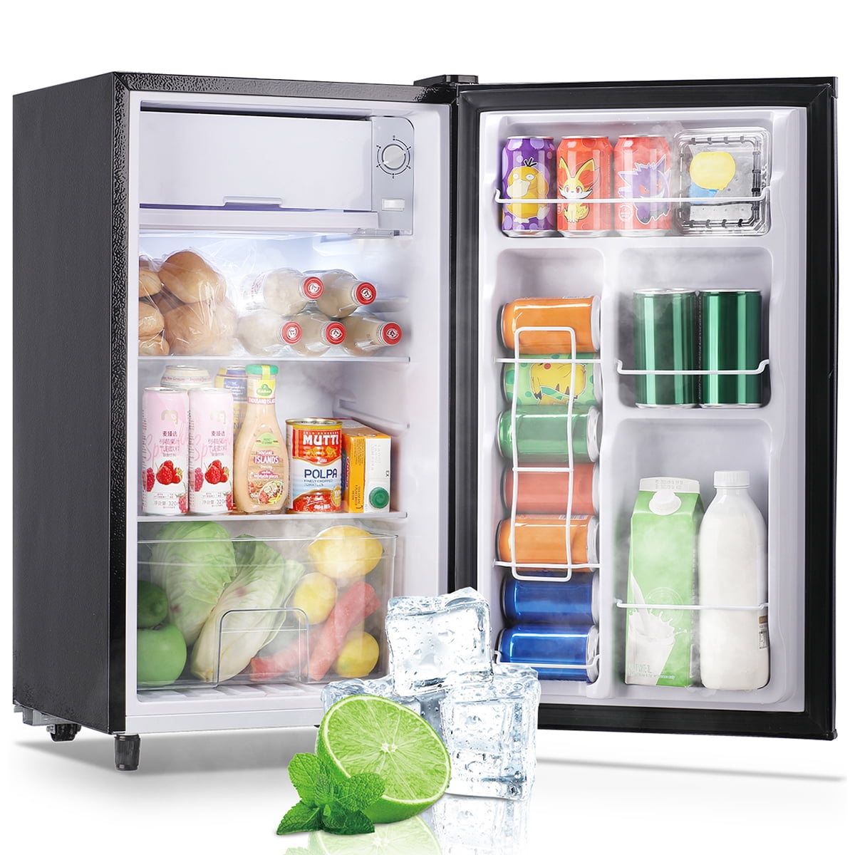 WANAI 3.2 Cu.ft Mini Refrigerator, 5 Temp Control, Compact Small Fridge ...