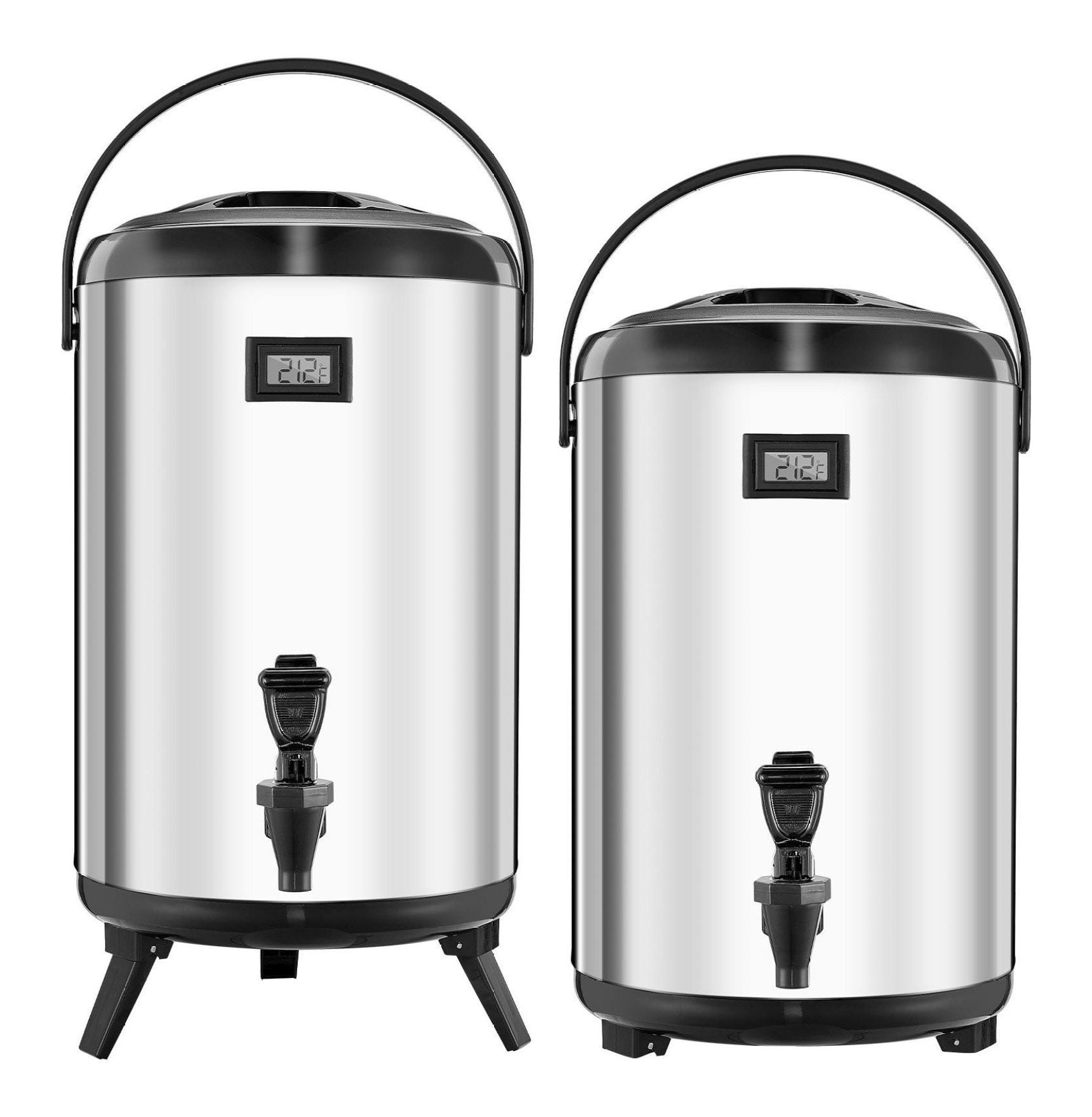 3.2 Gal Insulated Beverage Dispenser 2 Pack Silver - Hot & Cold Drink ...
