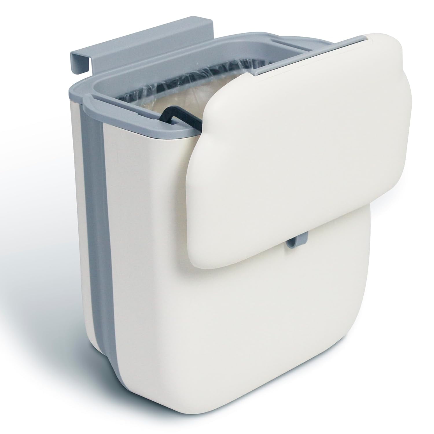 3.2 Gallon Collapsible Trash Bin with Lid for Hanging, Kitchen Waste ...