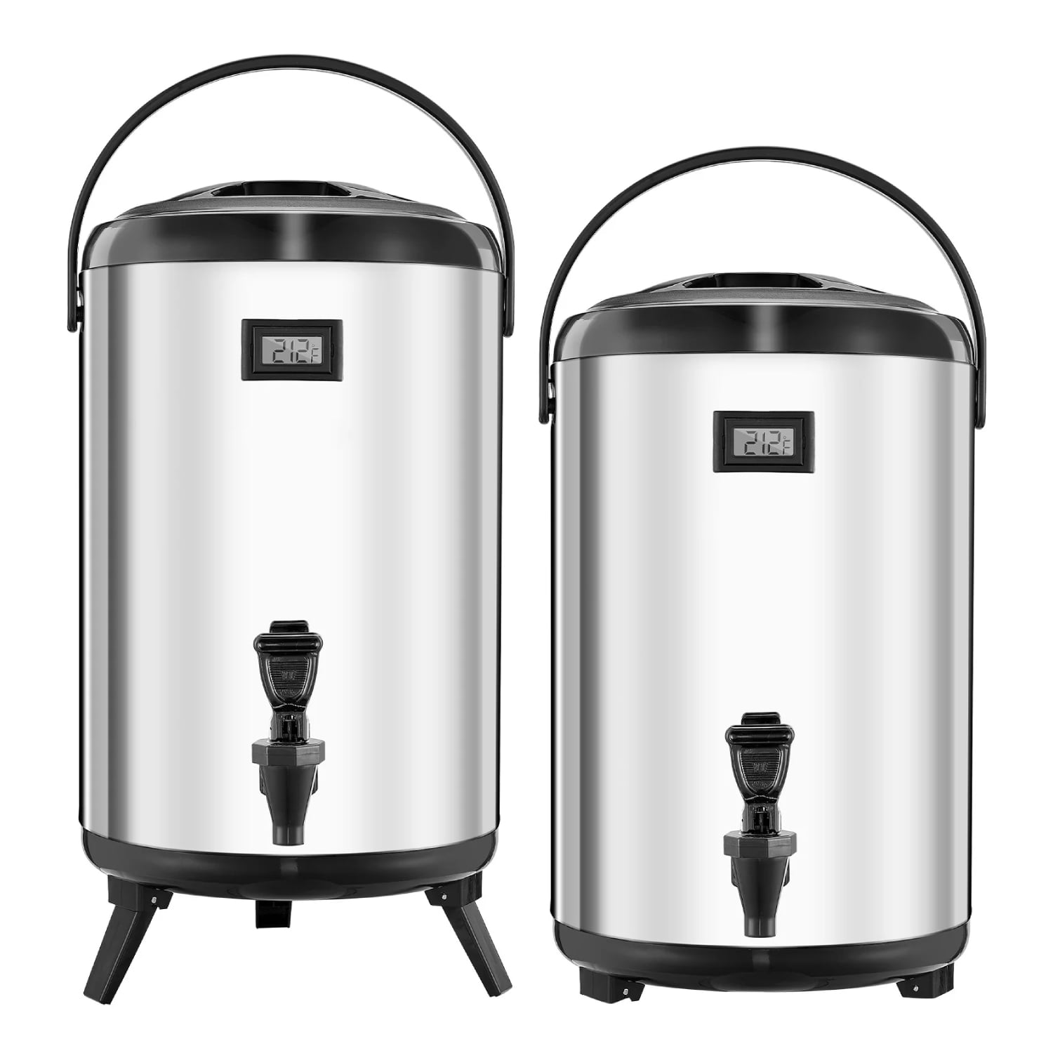 3.2 Gallon Stainless Steel Beverage Dispenser, 2 Piece Set Insulated ...