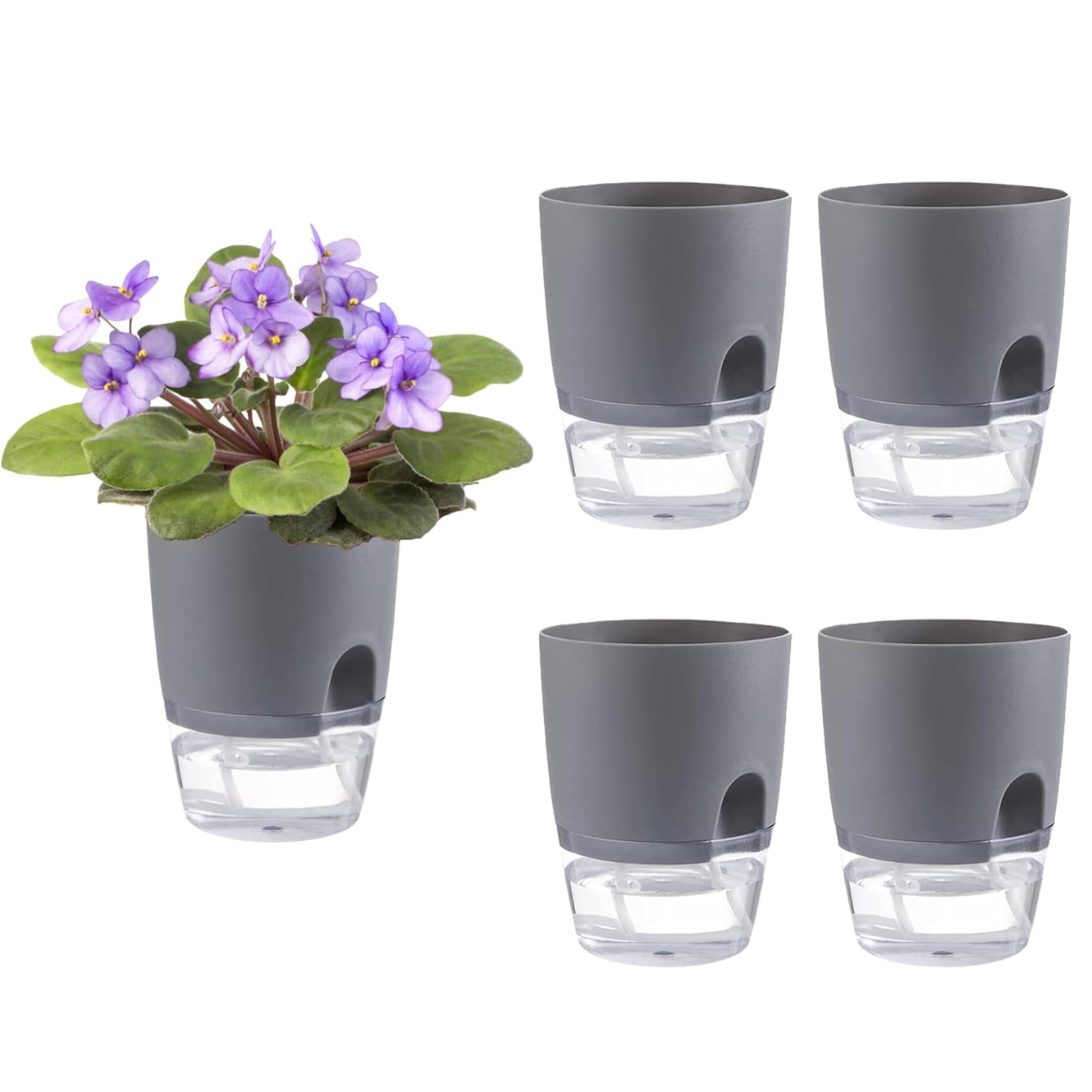 3.2 Inch Self Watering Planters Clear Plastic Planter Pots 5 Pack ...