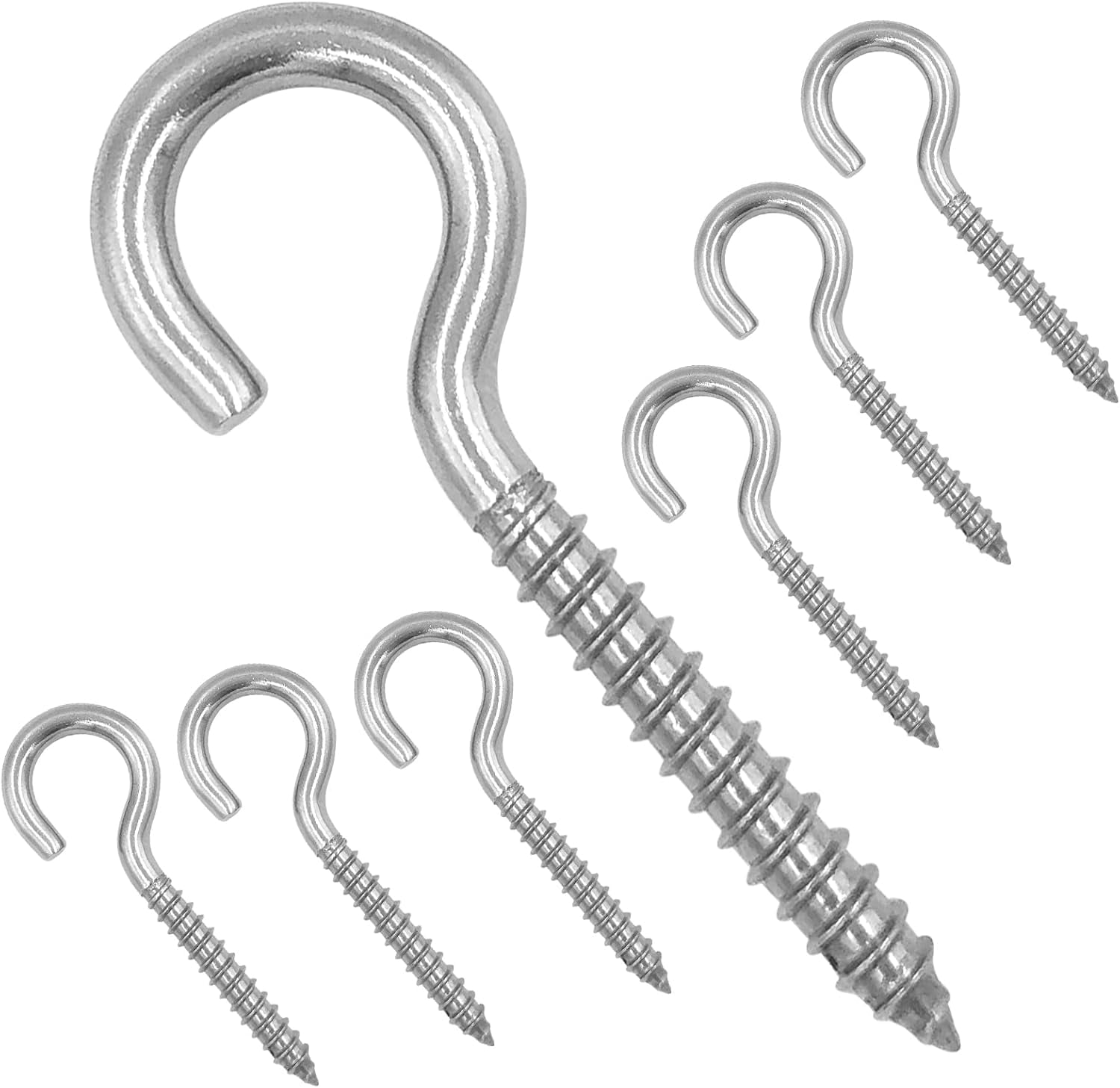 3.2 Inches 304 Stainless Steel Screw Eyes 6 Pack,Heavy Duty Screw in ...
