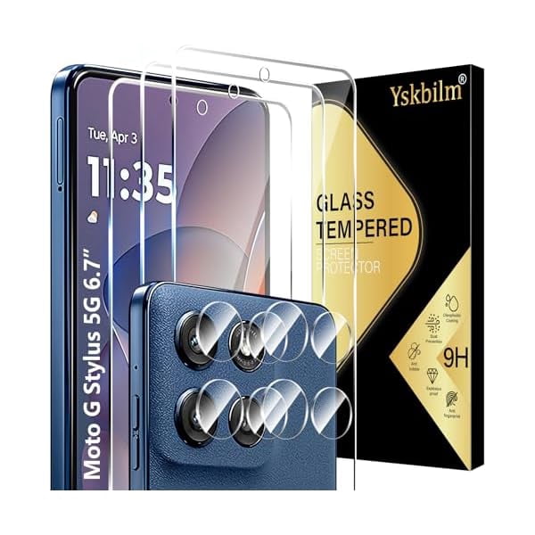 (3+2 Pack) Designed for Motorola Moto G Stylus 5G 2025 Tempered Glass ...
