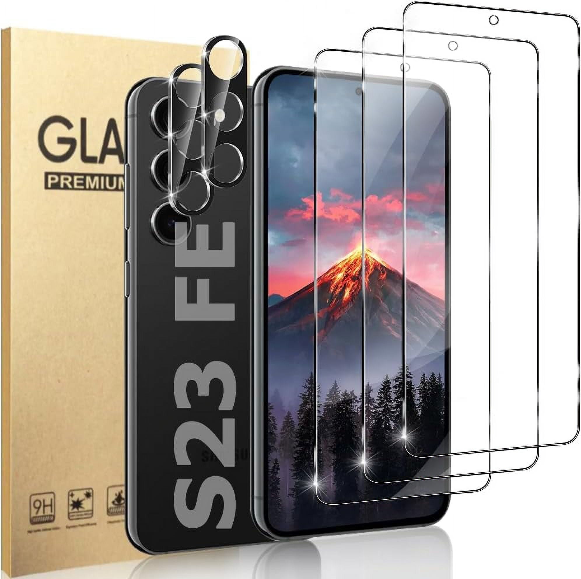 [3+2 Pack] Galaxy S23 FE Screen Protector, 9H Tempered Glass ...