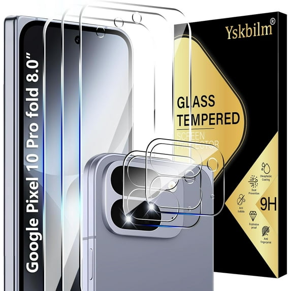 (3+2 Pack) Glass Screen Protector for Google Pixel 10 Pro Fold with ...