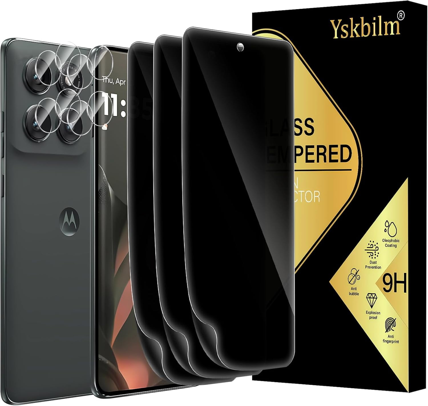 (3+2 Pack) for Motorola Moto Edge 2025 Privacy Screen Protector,3 Pack ...