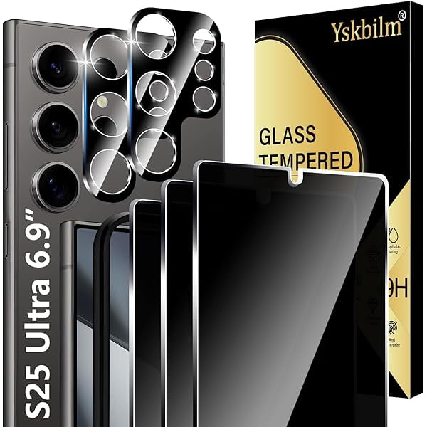 (3+2 Pack) Privacy Screen Protector for Samsung Galaxy S25 Ultra 6.9 ...