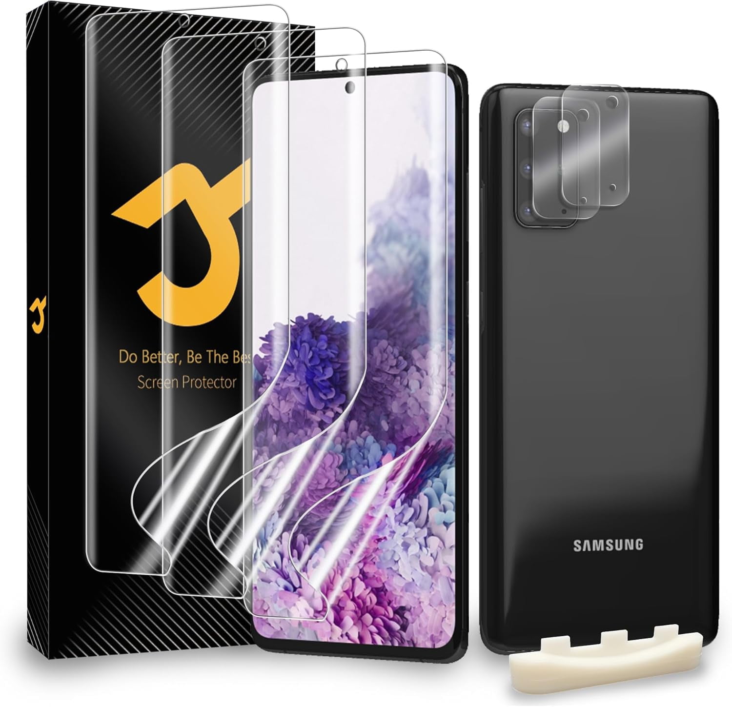 3+2 Pack Tempered Glass for Samsung Galaxy S20 Plus Screen Protector ...