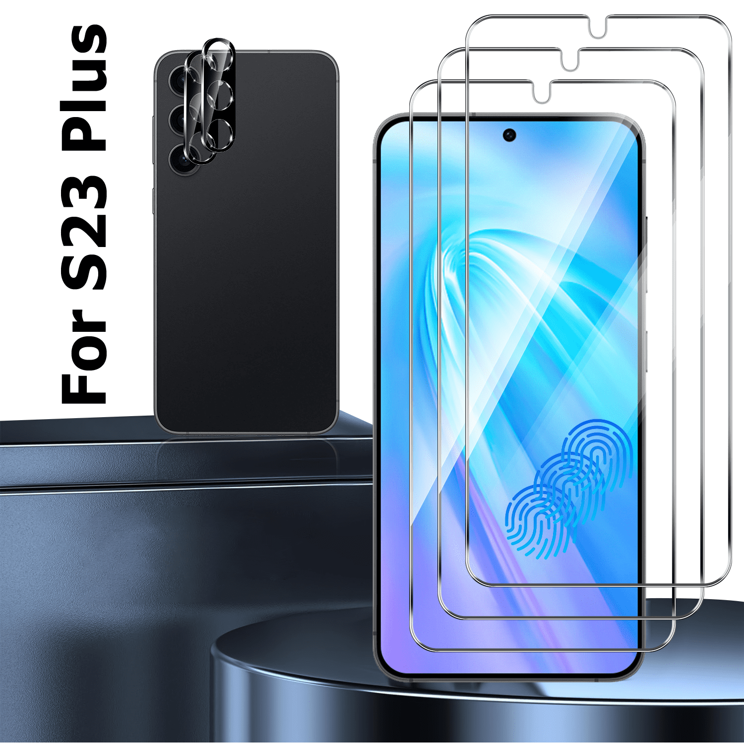 (3+2 Packs) For Galaxy S23 Plus Screen Protector With Camera Lens ...