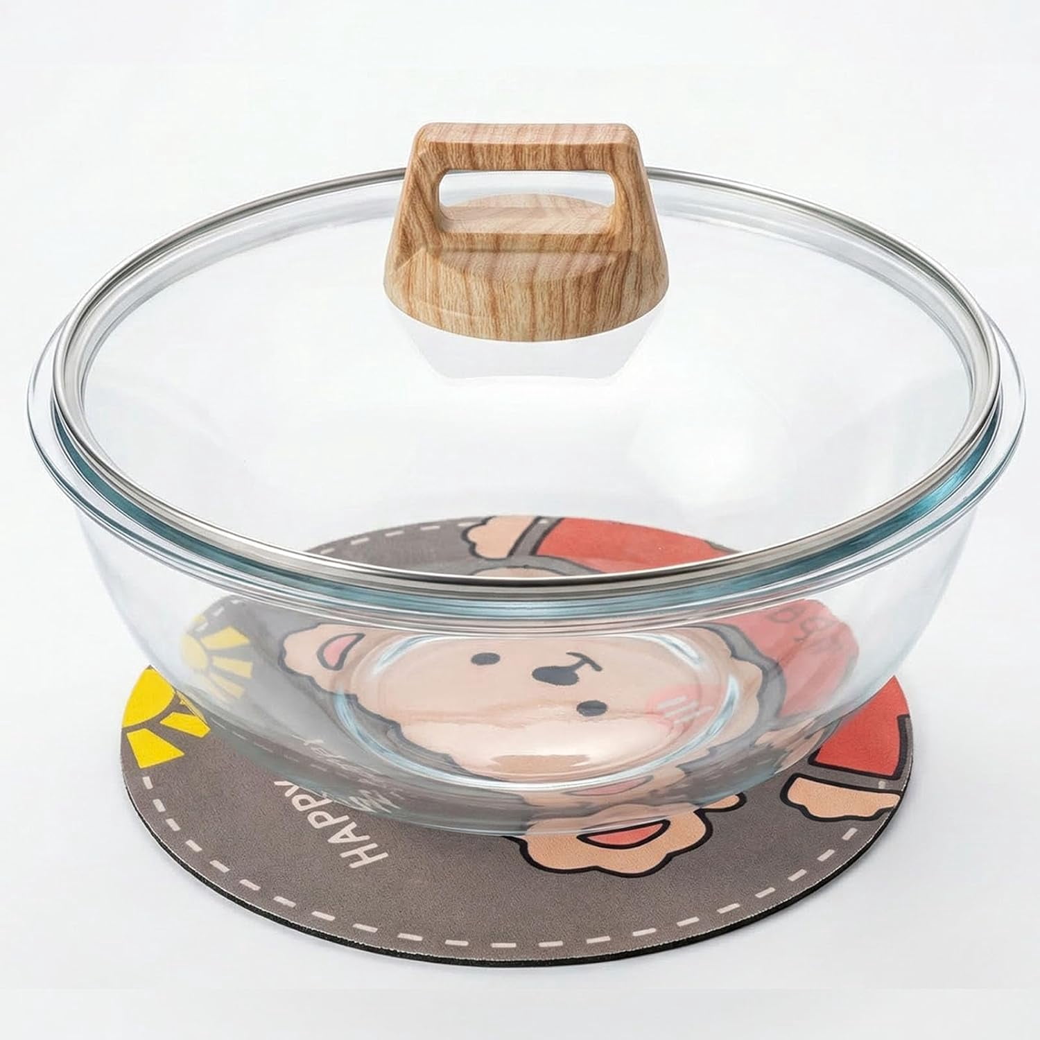 3.2 QT Glass Sourdough Bread Proofing Bowl with Lid, Large Dough Rising ...