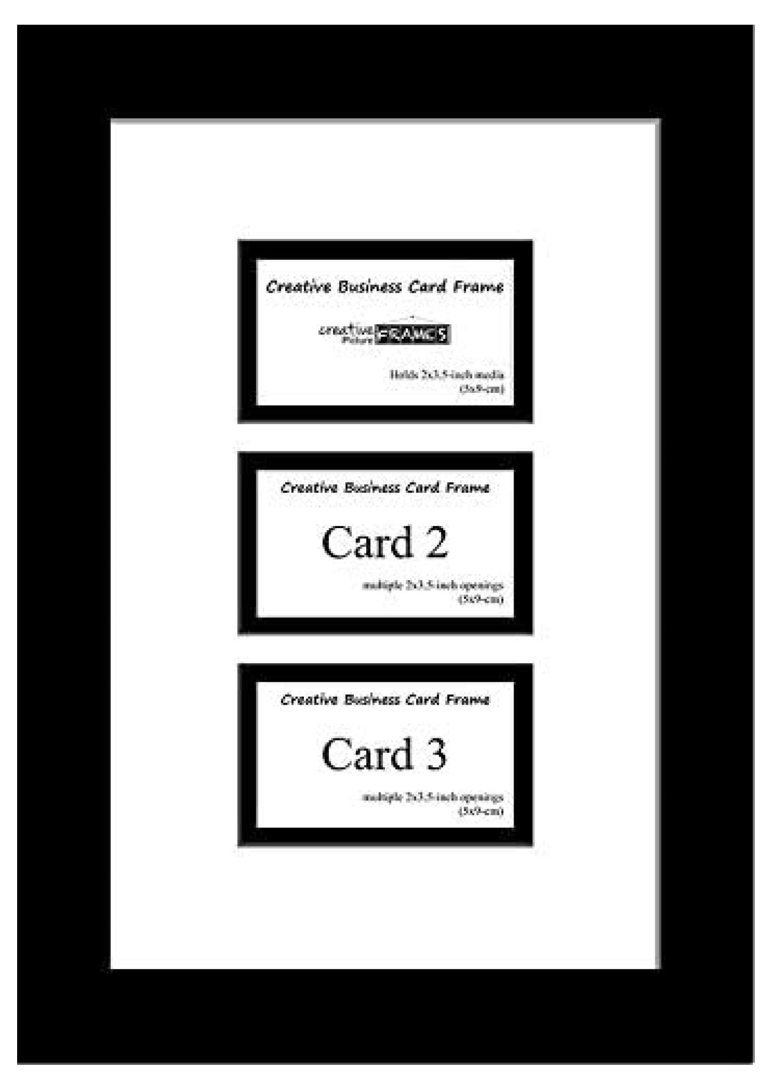3-2" x 3.5" Triple Opening Black Business Card Frame with 8" x 12 ...