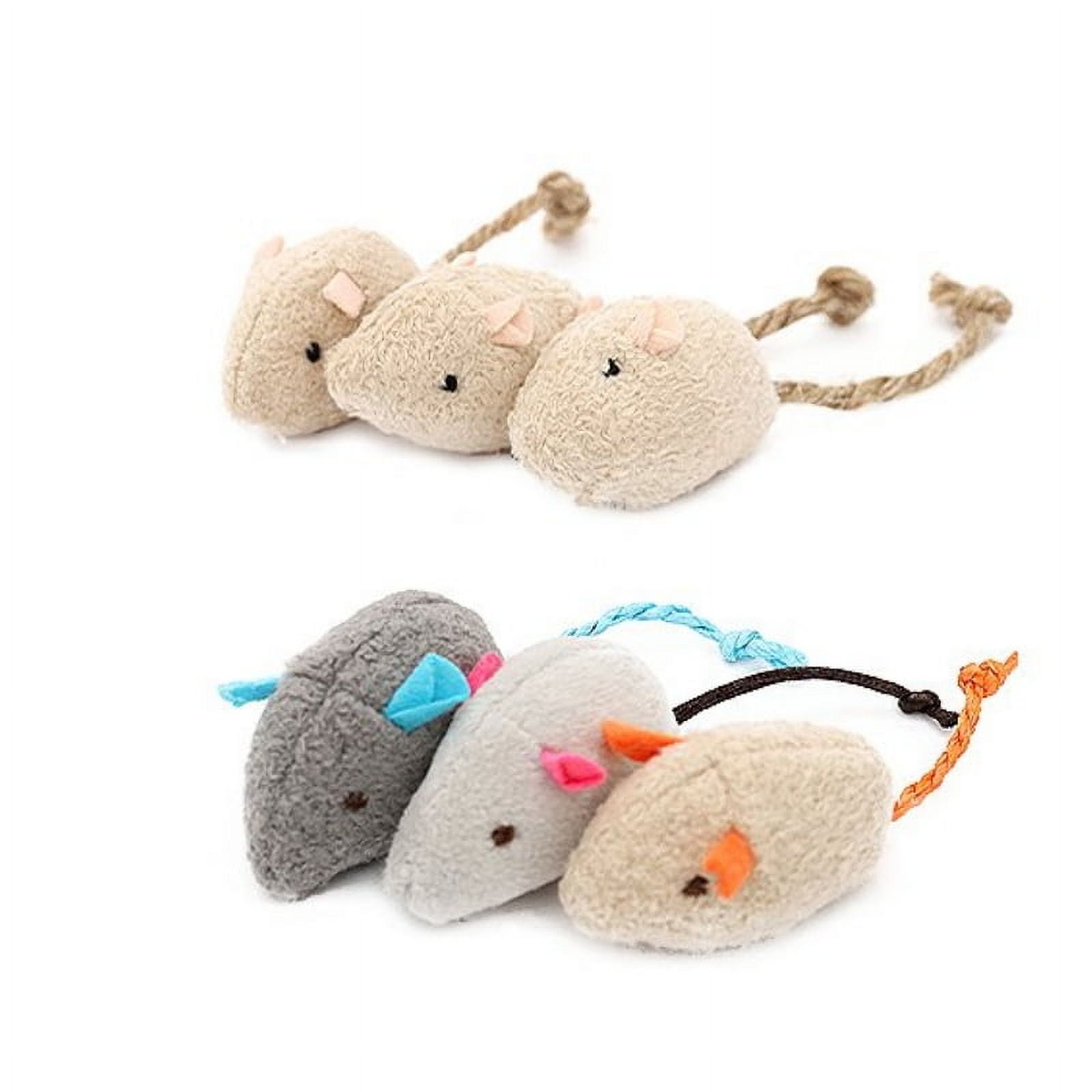 3-200 Pcs Rattle Cat Mouse Toys Also Prefilled Catnip Faux Fur Cat Toys ...