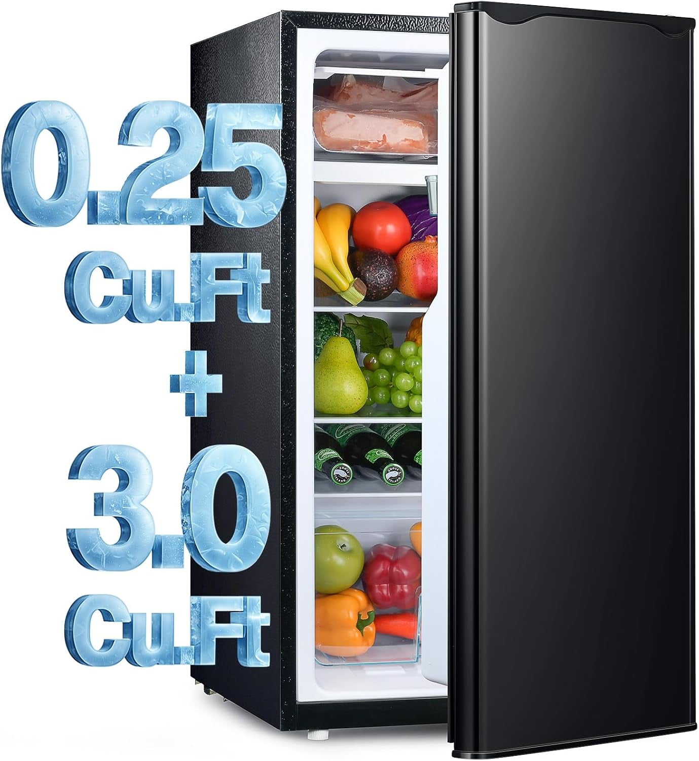 3.25 Cu.Ft Mini Fridge with Freezer, Single Door Small Compact ...
