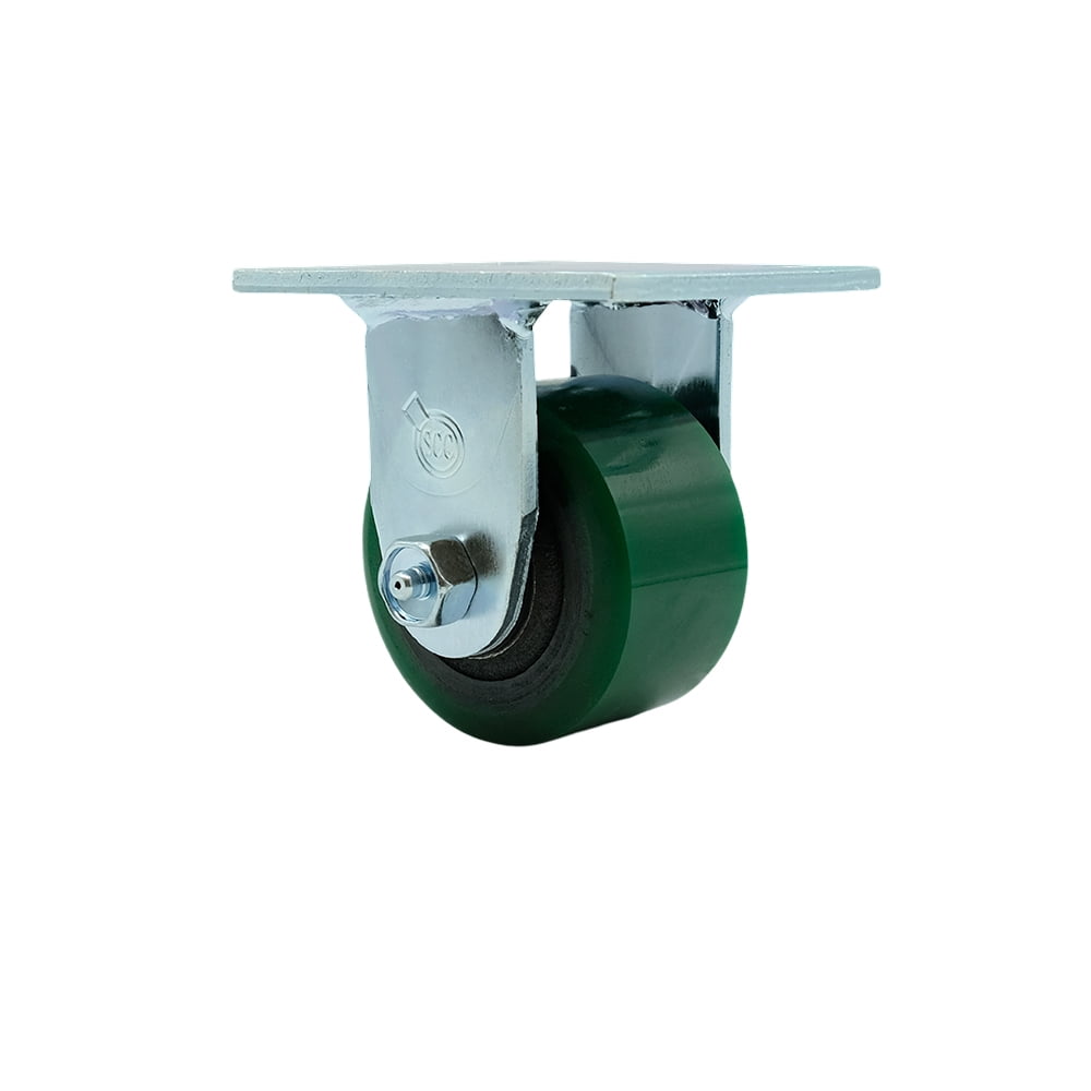 3.25 Inch Green Poly on Cast Iron Wheel Rigid Caster with Roller ...