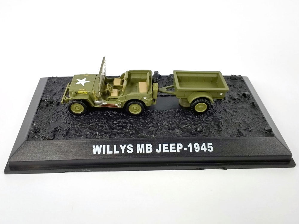 3.25 Inch Willys MB Jeep with Bantam T3 Trailer - USMC 1/72 Scale ...