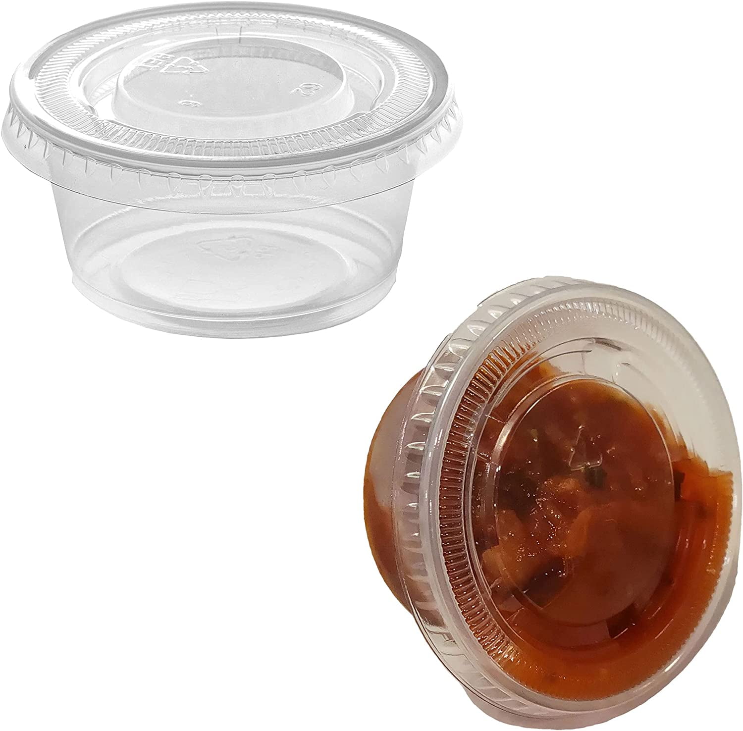 3.25 oz Clear Plastic Portion Cups with Lids, Souffle & Dressing Cups ...