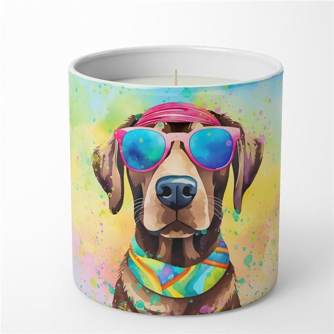 3.25 x 3.75 x 3.25 in. Chocolate Labrador Hippie Dawg Decorative Soy ...
