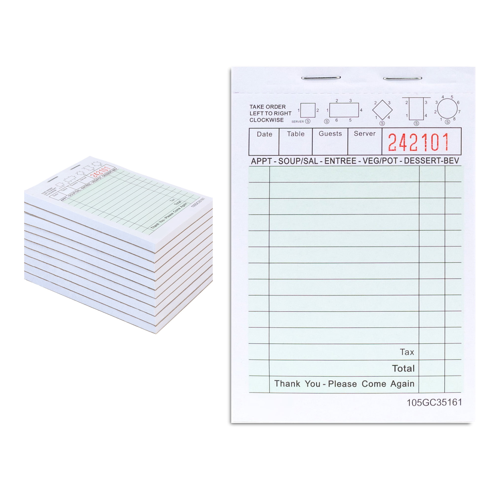3.25 x 5.125 Mini Guest Check Pads (10 Pack) - Small Detachable Checks ...