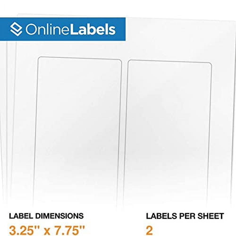 3.25 x 7.75 Wrap Around Labels - Pack of 200 Labels, 100 Sheets ...