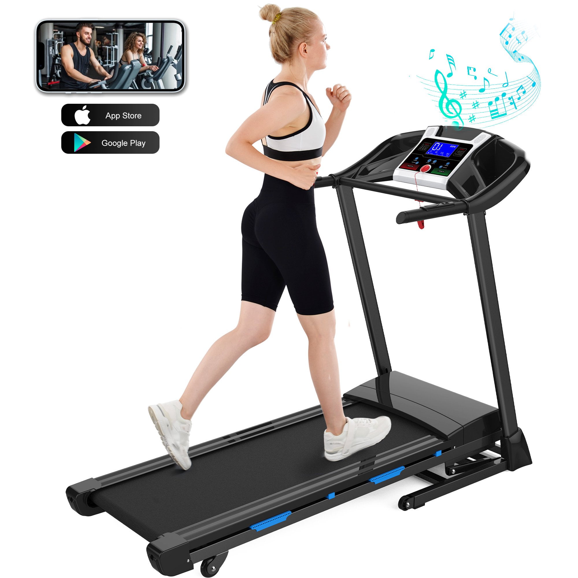 3.25HP Electric Treadmill, Auto Incline, 300 Lb. Capacity, Anti-Shock ...