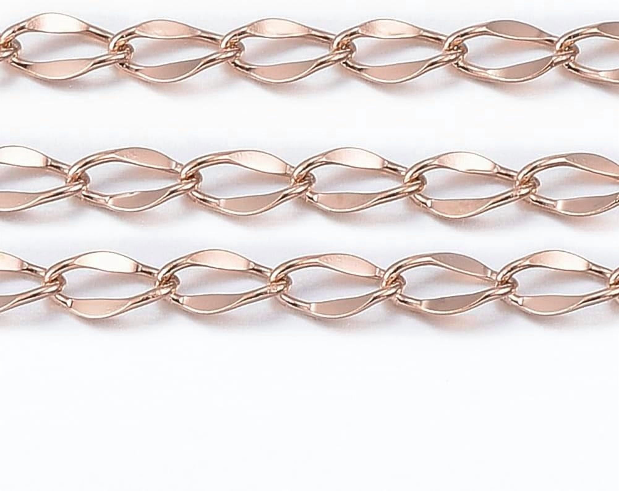 3.28 Feet(1m) 304 Stainless Steel Curb Chains Warped Chains Rose Gold ...