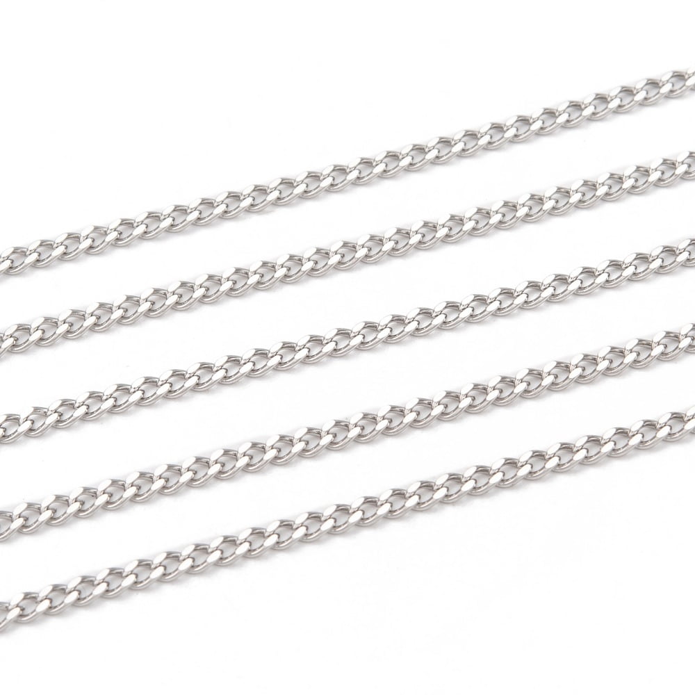 3.28 Feet 304 Stainless Steel Curb Chains Unwelded for Jewelry Making ...