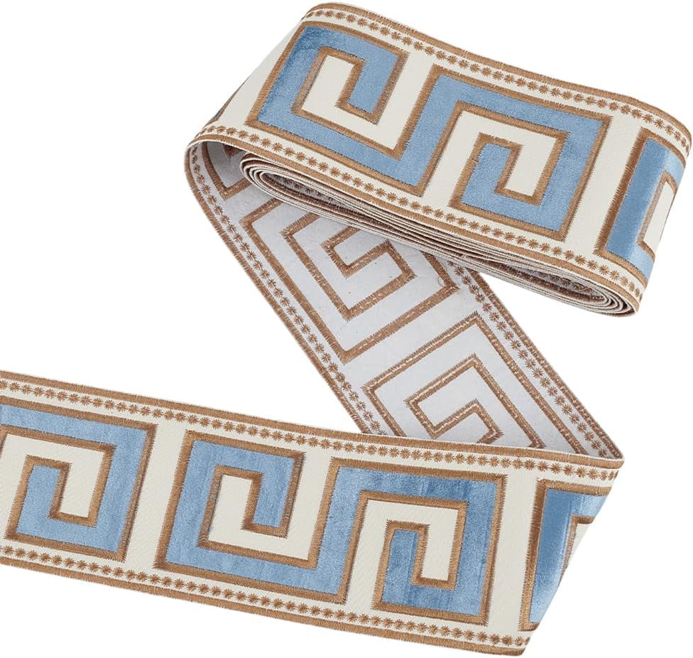 3.28 Yards Embroidered Drapery Trim 3-3/4 inch Wide Polyester Jacquard ...