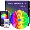 3.28Ft +IC Neon Rope Lights, Music Synchronized Flexible Strip Lights ...