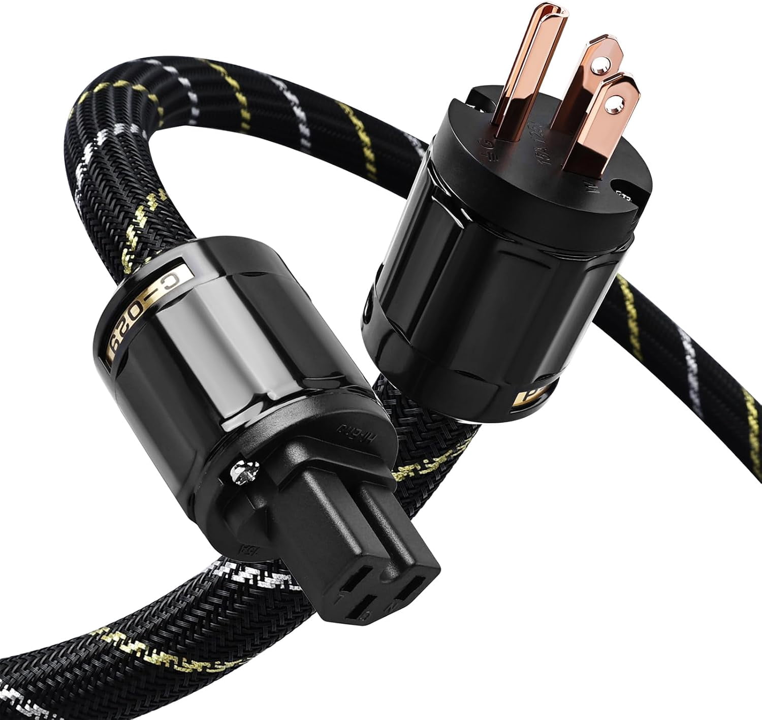 3.28ft Audiophile HiFi Power Cable-7 AWG,4N Oxygen-Free Copper Cores ...