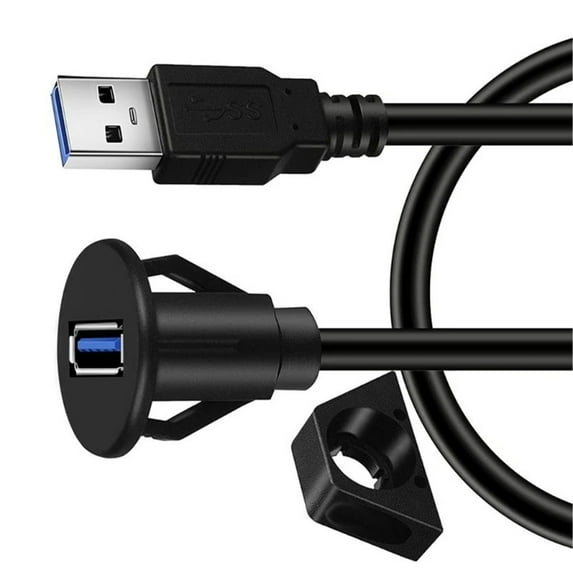 3.28ft Long USB 3.0 Male to Female Extension Cable for Car Dashboard ...