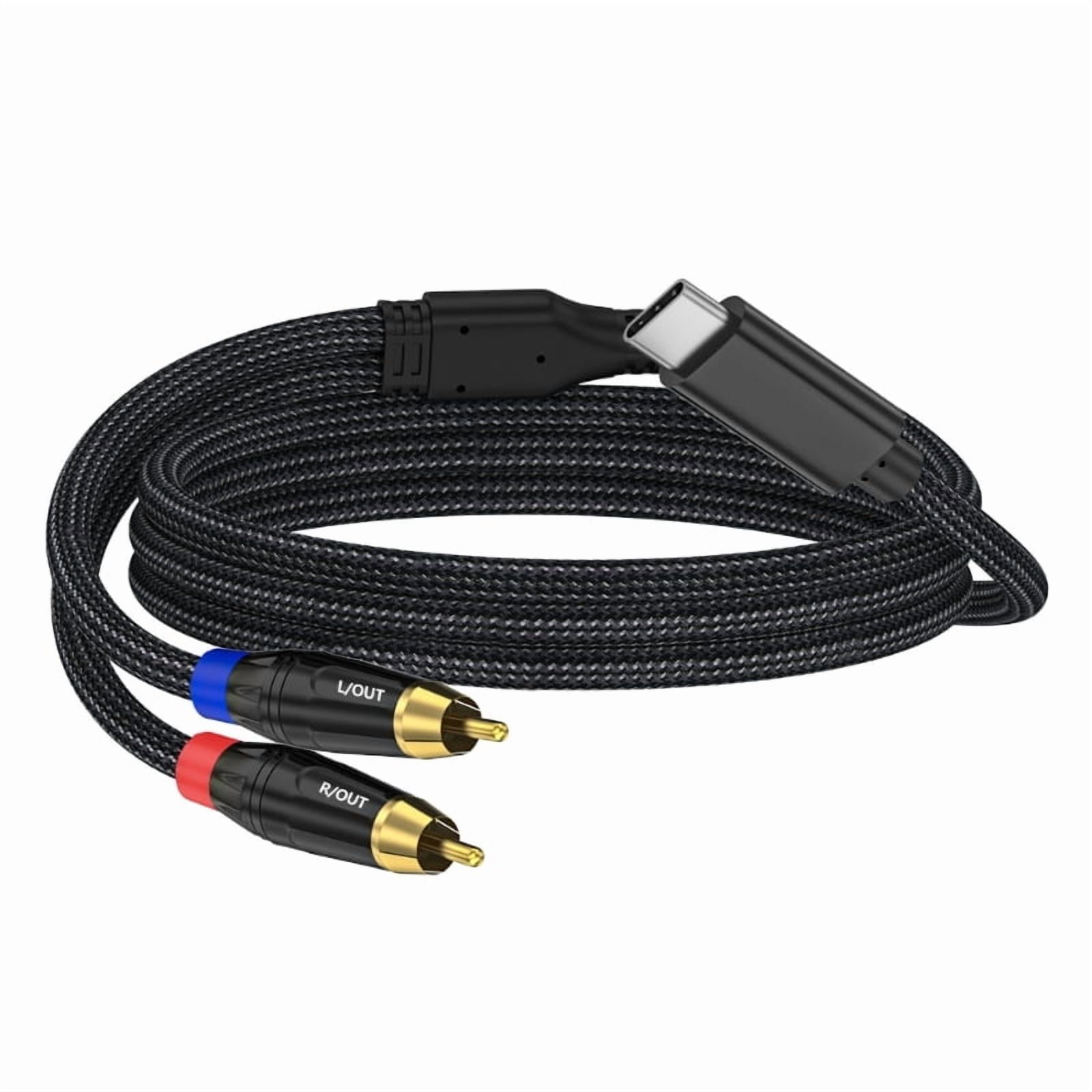 3.28ft Type C to Dual RCA Audio Cable, Plug and Play Adapter Cord Y ...