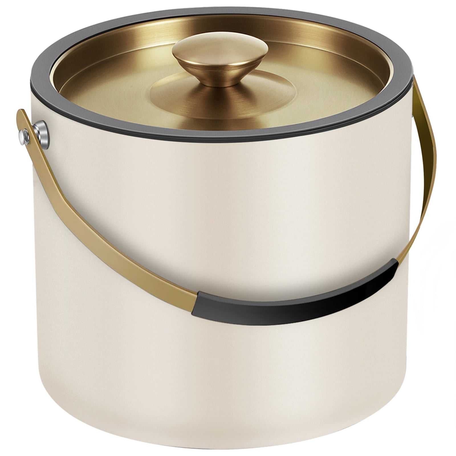 3.2L Ice Bucket with Silicone Lid, Scoop & Strainer, Double Wall ...