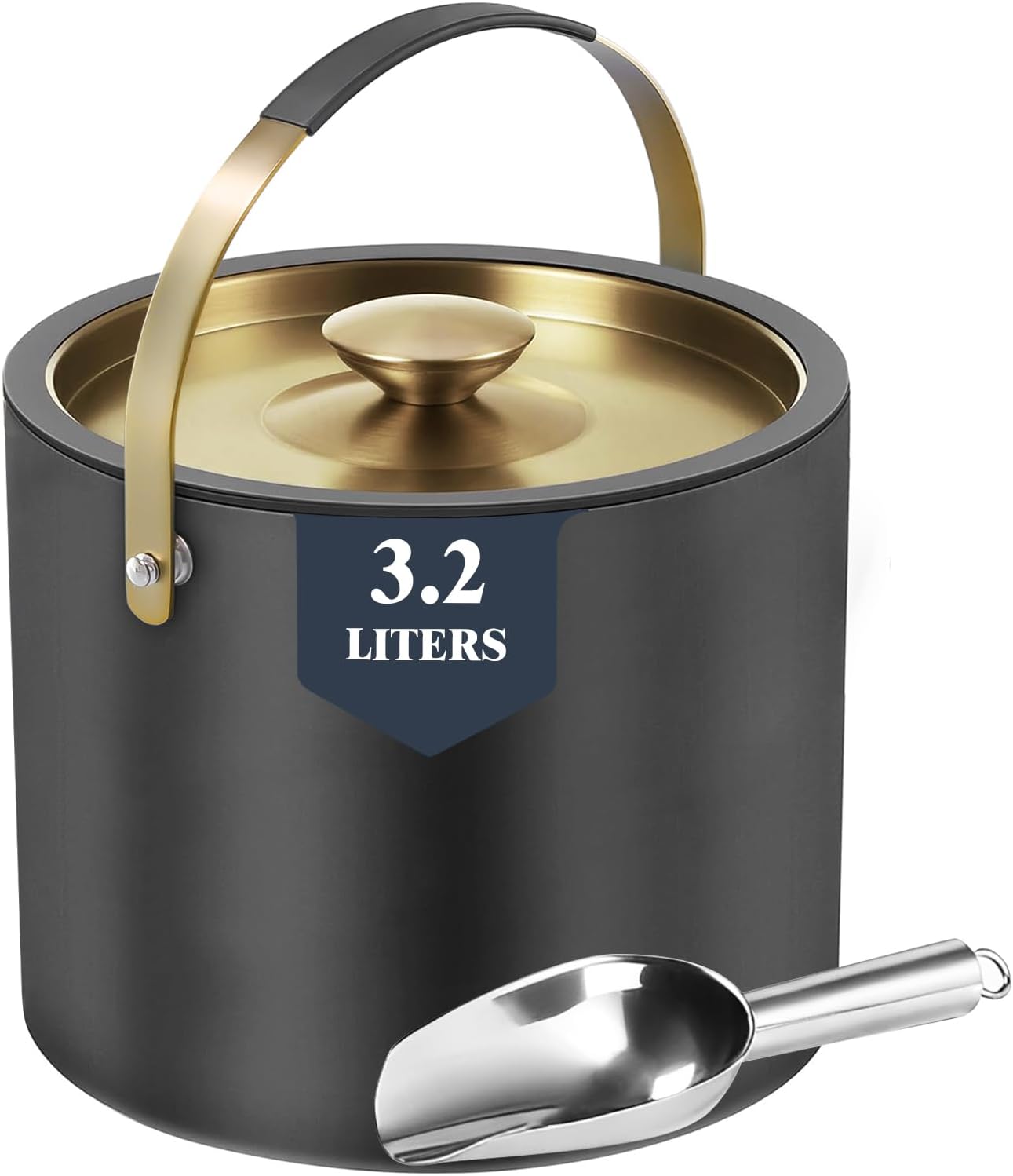 3.2L Insulated Ice Buckets for Parties, Elegant Double Wall Stainless ...