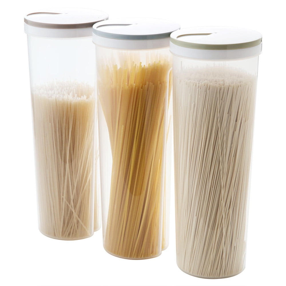 3.2L Plastic Spaghetti Food Storage, Tall Pasta Jar organizer with ...