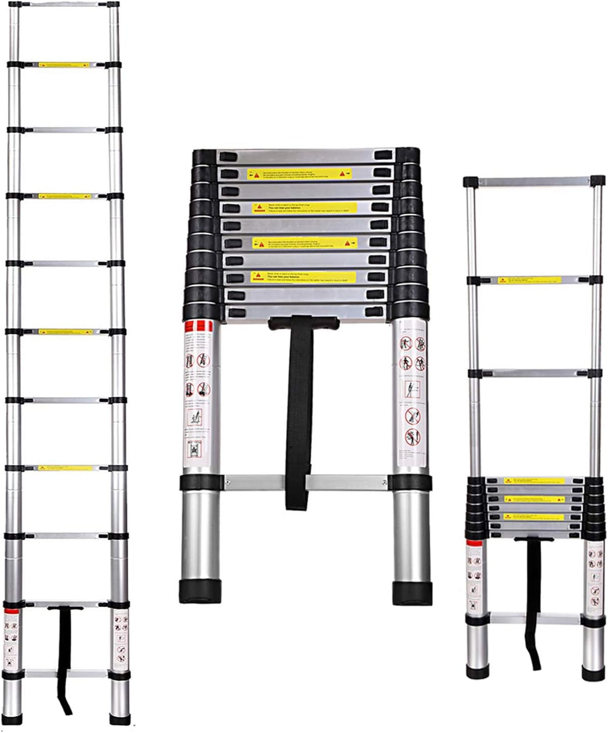 3.2M 10.5ft Telescoping Ladder Aluminum DIY Extension Folding Loft ...