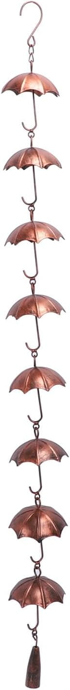 3.2ft Iron Rain Chain Antique Copper Rainwater Diverter with 8 Cups ...