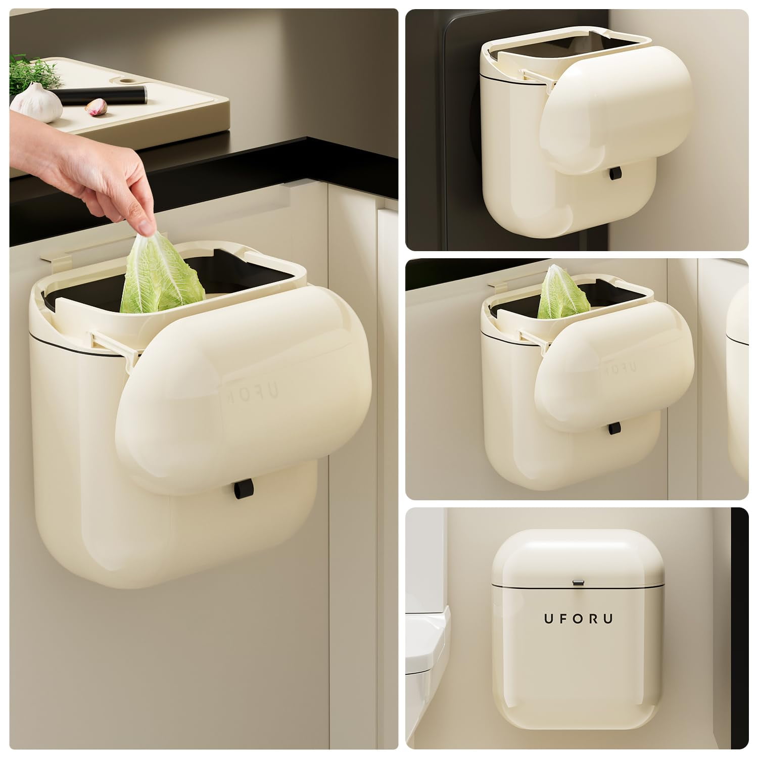 3.2gal/12L Compost Bin Kitchen for Counter Top or Under Sink, Plastic ...