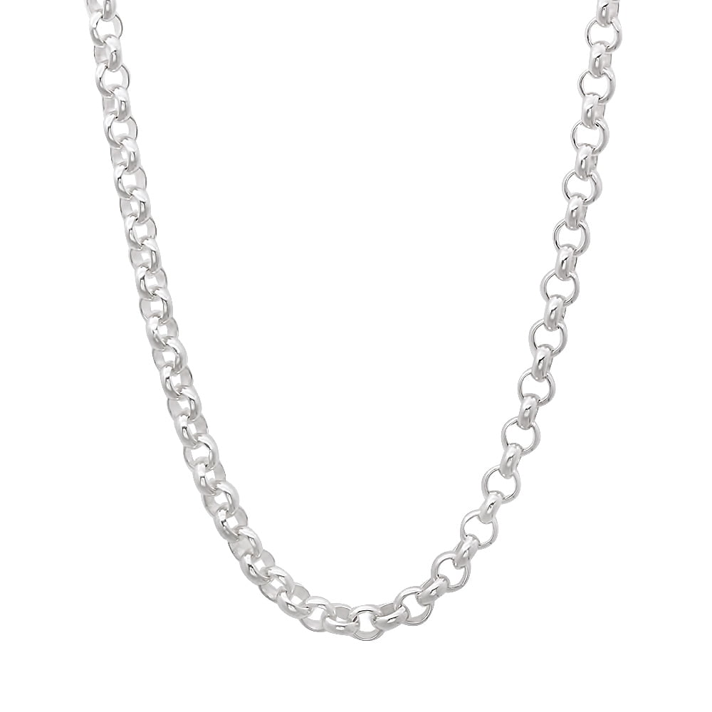 3.2mm Solid .925 Sterling Silver Round Rolo Chain Necklace, 24 inches ...