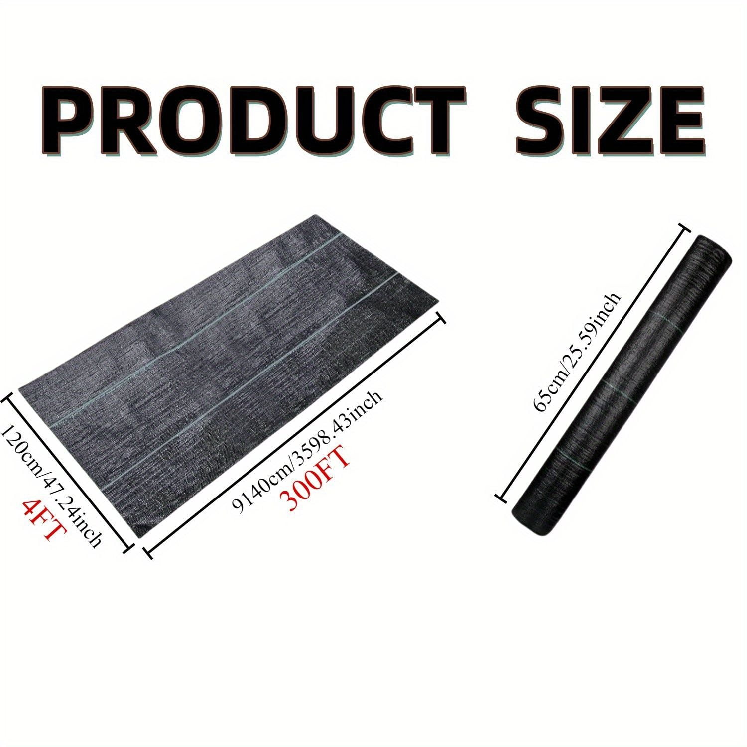 3.2oz-4ftx300ft Heavy Duty Weed Barrier Landscape Fabric, Woven ...