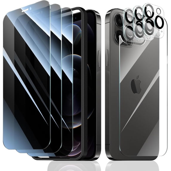 3+3+1+1-Pack, Privacy Screen Protector and Camera Lens Protector for ...