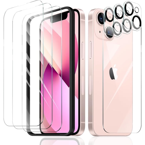 3+3+1+1-Pack, Screen Protector and Camera Lens Protector for iPhone 13 ...