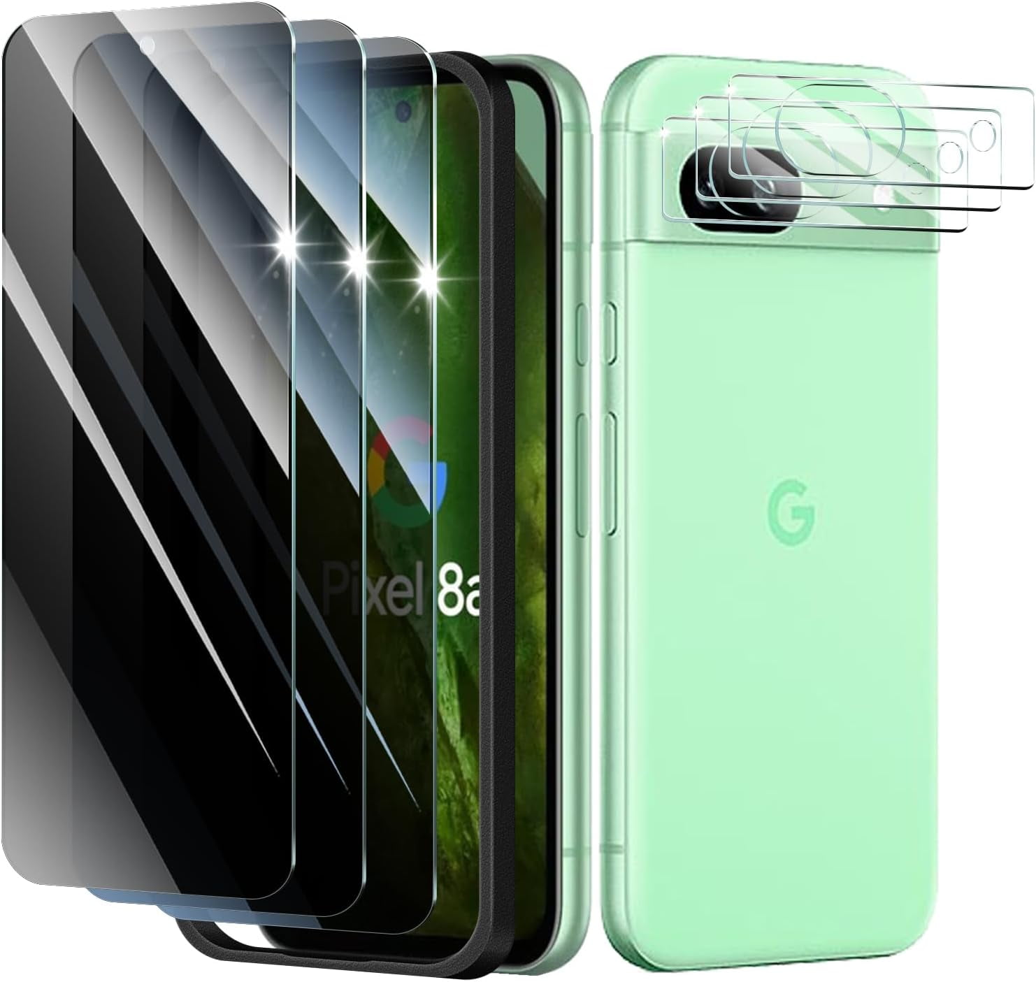 3+3+1-Pack, Privacy Screen Protector and Camera Lens Protector for ...