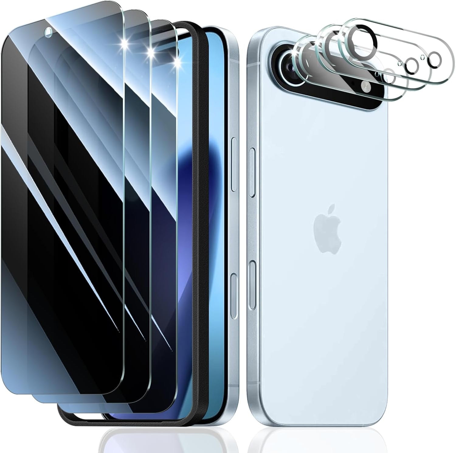3+3+1-Pack, Privacy Screen Protector and Camera Lens Protector for ...