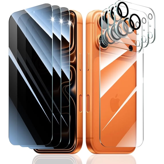 3+3+1-Pack, Privacy Screen Protector and Camera Lens Protector for ...