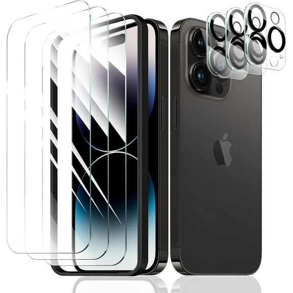 3+3+1-Pack, Screen Protector and Camera Lens Protector for iPhone 14 ...