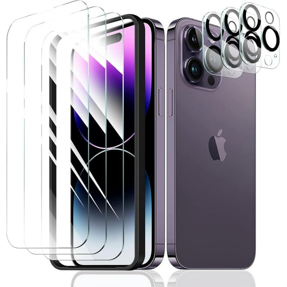 3+3+1-Pack, Screen Protector and Camera Lens Protector for iPhone 14 ...