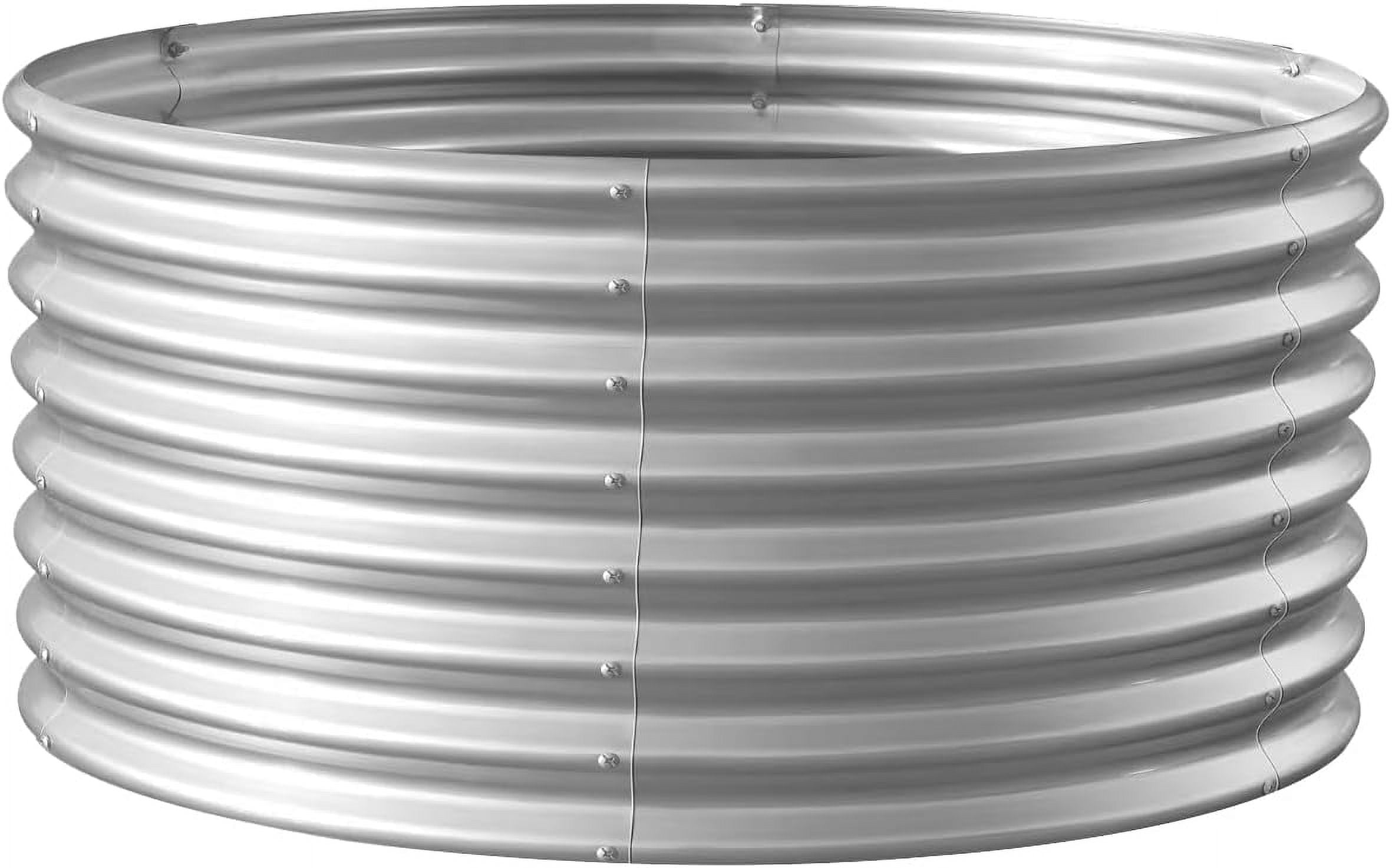 3×3×2ft Galvanized Raised Garden Bed Kit, Round Galvanized Planter ...