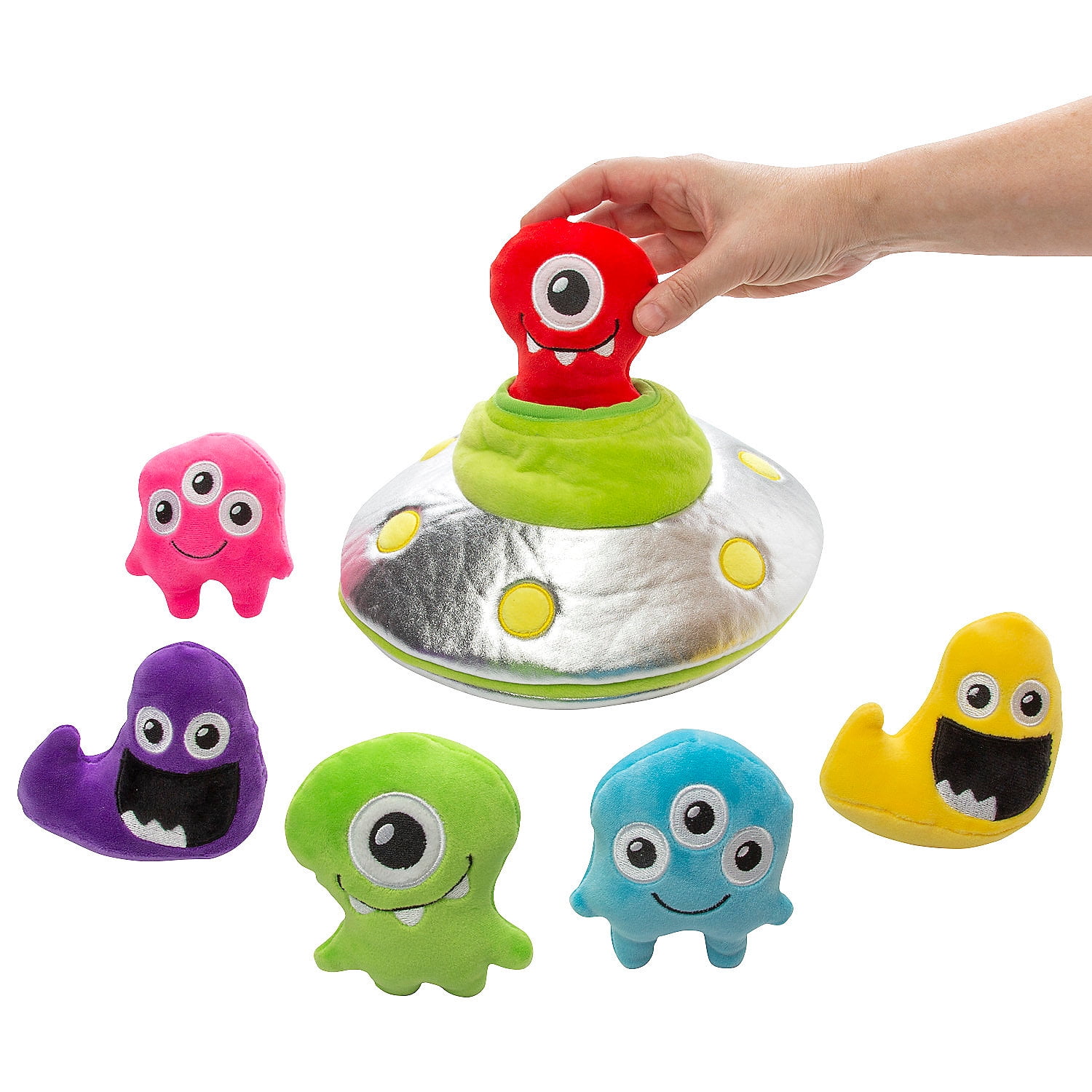3 3/4" - 5" Spaceship with Stuffed Peekaboo Aliens - 7 Pc. - Walmart.com