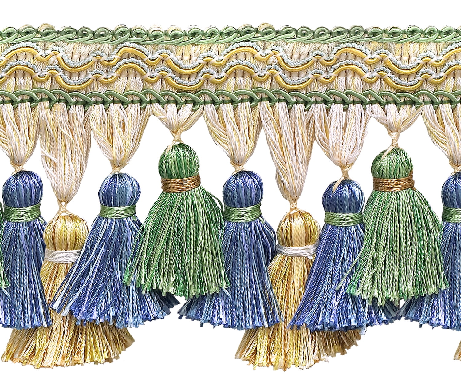 3 3/4" (9.5cm) Imperial Scroll Gimp with Soft Sheen Tiered Tassel ...